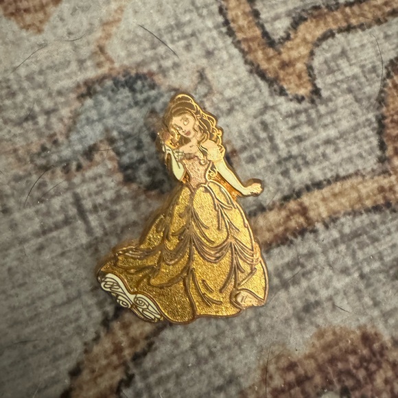 Disney | Accessories | Disney Princess Belle Gold Pin | Poshmark